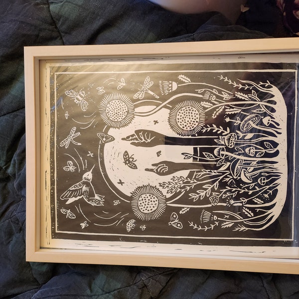 Lino Print, Red, Village, Town, Fine Art, Illustration, Ink, Lino ...