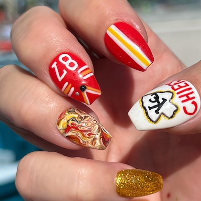 4th of July Press on Nails Bomb Pop Nails Summer Nails Almond Shape - Etsy