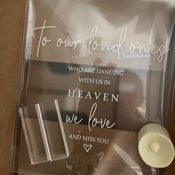 Our Loved Ones Dancing With Us in Heaven, Wedding Memorial Sign ...