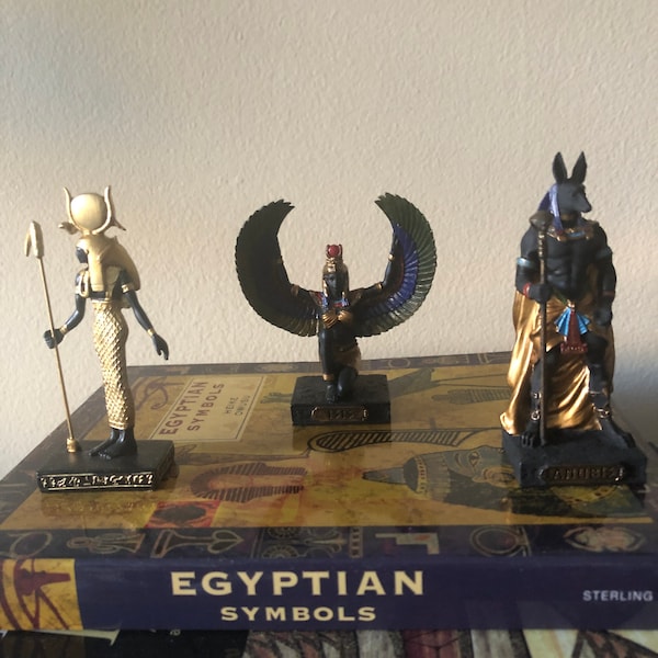 Vintage Isis Mini Statue - Small Hand-painted Ancient Egyptian Goddess ...
