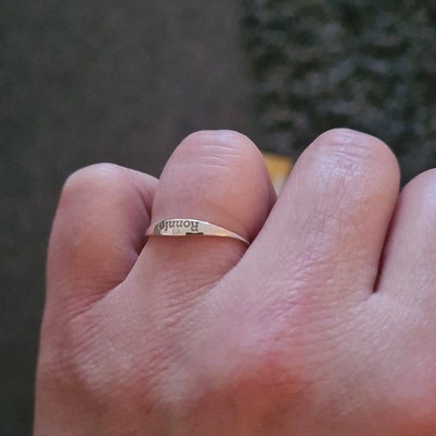 Personalised Minimalist Name Ring, Custom Delicate Name Ring, Name ...