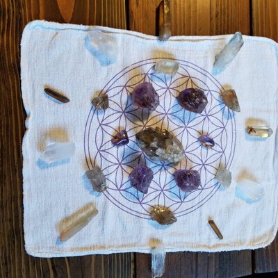 CRYSTAL GRID CLOTHS Set of 3 100% Cotton, All Natural, Sacred Geometry ...