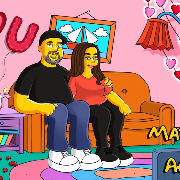 Custom Simpsons Family Portrait, Simpsons Gift Dad, Family Simpsons ...