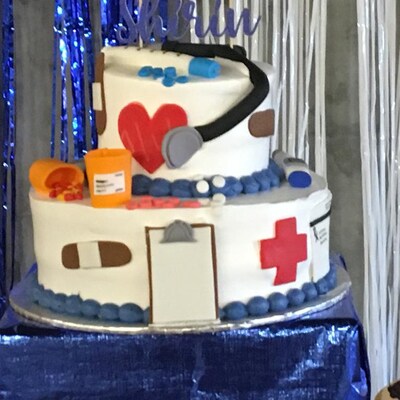 Fondant Nurse Doctor Cake Toppers Graduation Cake Toppers Medical Cake ...