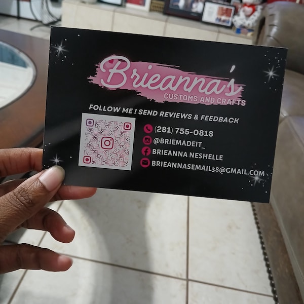 Pink Business Cards, DIY Marketing Card Template Design, Craft Business ...