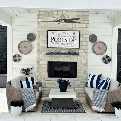 Custom Poolside Sign Family Name Sign Outdoor Wall Decor Backyard Pool ...