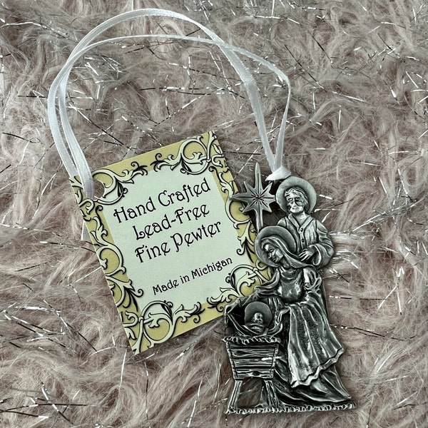 Lead Free Pewter Nativity Scene Ornament Religious Gift Jesus Made in ...