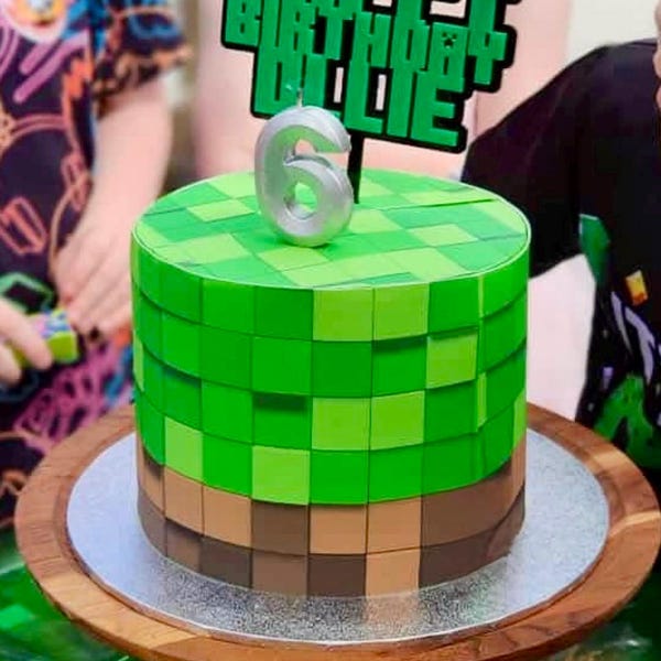 Minecraft Edible Icing Cake Wrap - Minecraft Cake Theme - Etsy Australia