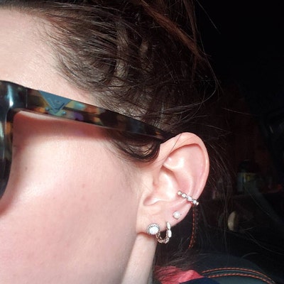 Opal Ear Cuff Set No Piercing, Fire Opal Ear Cuff Silver - Etsy