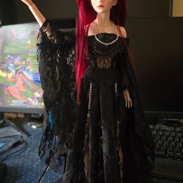 Vintage Lace Doll Dress Wedding Dress 1/3 1/4 1/6 Big Girl BJD Clothes ...