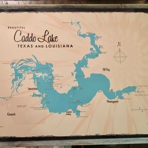 Lake Erling Arkansas Rustic Wood Sign Map Art | Etsy