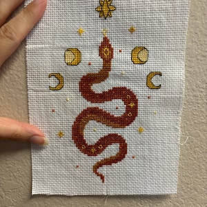 Snake Cross Stitch Satanic Cross Stitch Gothic Cross Stitch Witchy ...