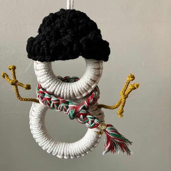 Christmas Macrame Snowman PDF Tutorial| DIY Pattern for Winter Ornament ...