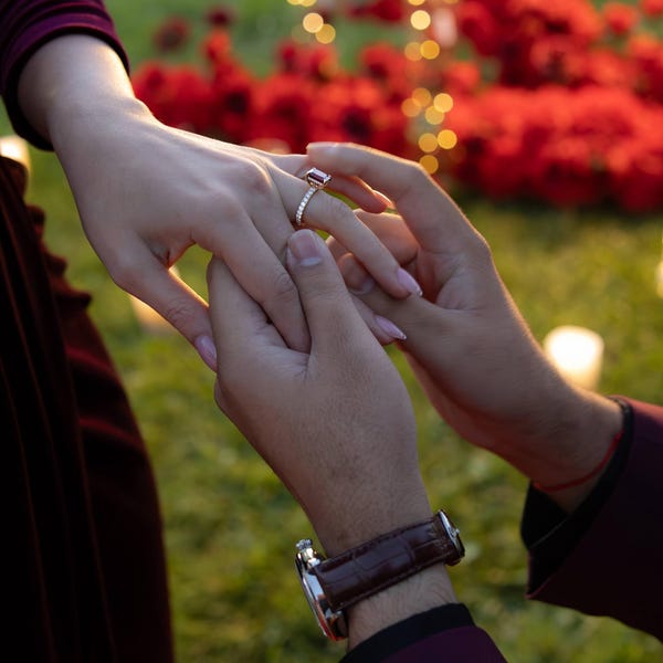 4 Carat Ruby Ring / Yellow Gold Ruby Engagement Ring / Anniversary Ring ...