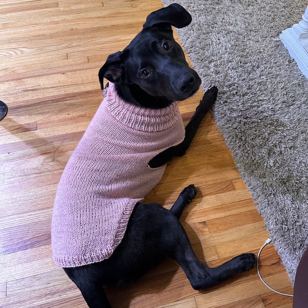 Dog Sweater KNITTING PATTERN, Collared Pet Pullover, Seamless Knit Dog ...