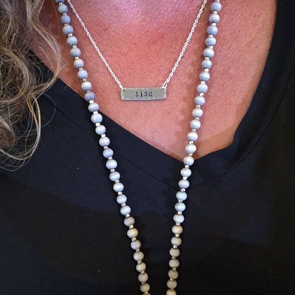 SISU Simple Bar Necklace + Print Set - Finnish Gift - Grit ...