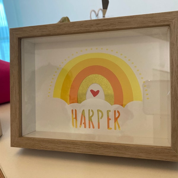 3D Custom Name Shadow Box, Boho Rainbow Svg, Layered Paper Art, Files ...