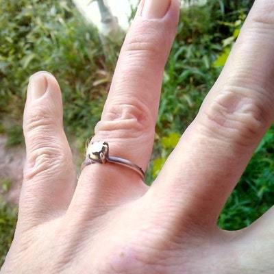 Band Tree Ring Nature Inspired Band Oak Leaf Ring Acorns Band Embossed ...