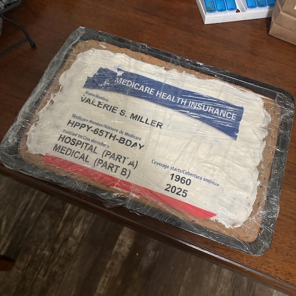 MEDICARE EDIBLE PHOTO Image Over the Hill Cake Topper 1/2 1/4 8in Icing ...