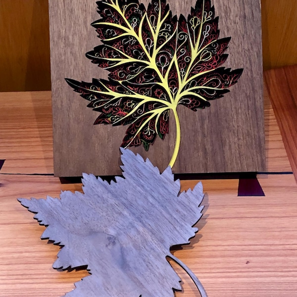 Maple Leaf – 3D Laser Cut Wall Art SVG | Intricate Botanical Leaf ...