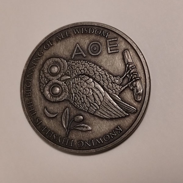 Know Thyself Coin EDC Reminder Coins Daily Stoic Quote Socrates Coin ...