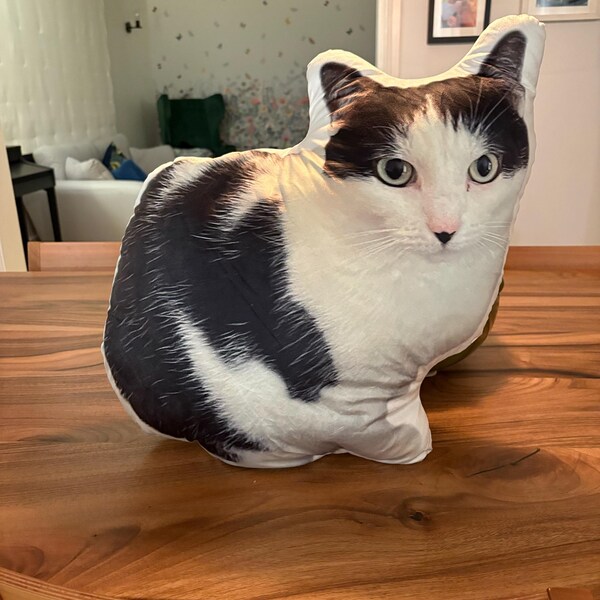 Custom Cat-shaped Throw Pillow, Personalized Cat Cushion, Custom Pet ...