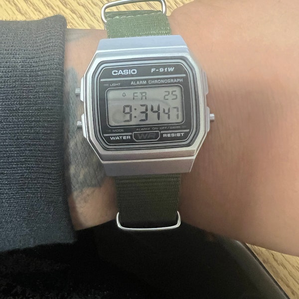 Custom Black Casio Watch With Red Screen Color Mod - Etsy