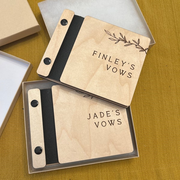 Wedding Wooden Vow Books, Wedding Gift, Booklets for Bride and Groom ...