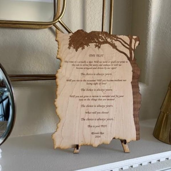 Engraved Maple Poem - Custom Love Letter - Personalized Wood Plaque ...