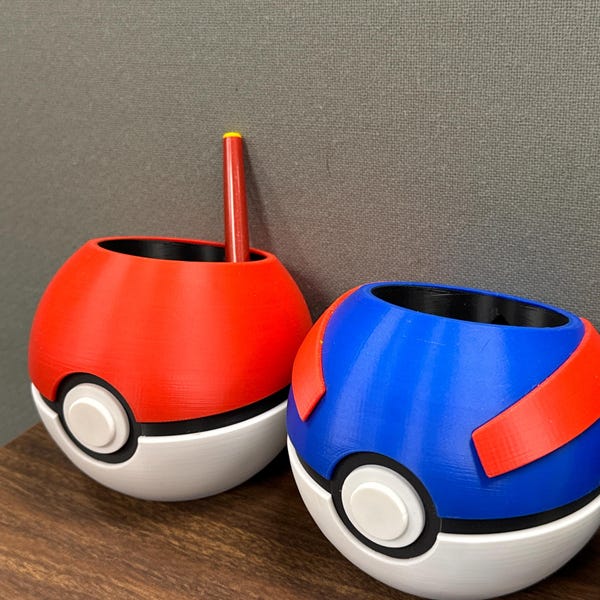 Pokeball Pen/pencil Holder Pokemon Inspired - Etsy