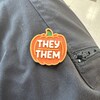 Pumpkin Pronouns Pins *GLOW in the DARK* She/her, He/him, They/them ...