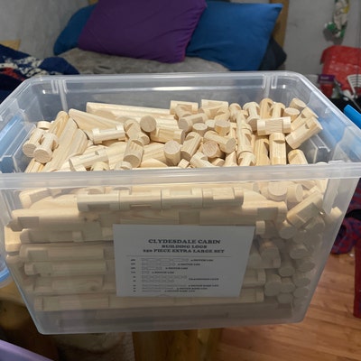 250 Piece Handmade 'lincoln Logs' Extra Large Set - Etsy