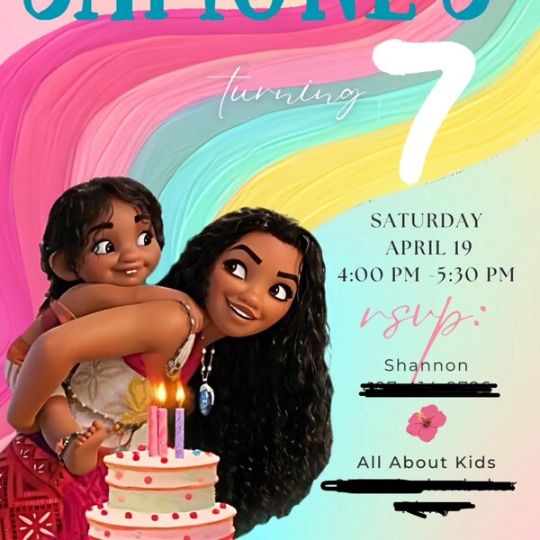 Editable Moana 2 Birthday Invitation, Instant Download, Canva - Etsy