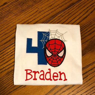 Superhero Number 4 Applique Birthday Number 4 Applique My 4th Birthday ...