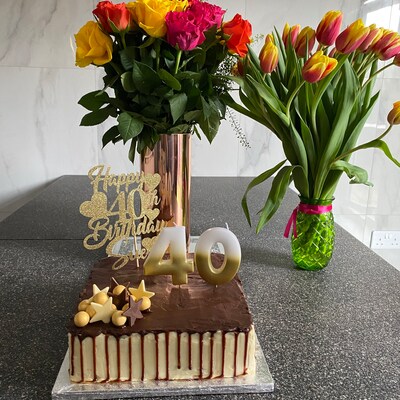 Personalised Custom Glitter Cake Topper Happy 15th Birthday Ian Fifteen ...