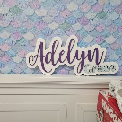 Personalized 3D Nursery Baby Name Sign Custom Wood Name Plaque ...