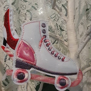 4x4 Candy Cane Roller Skate, Hanging Decoration, Disco Roller Skate ...