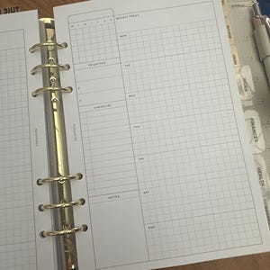 Week at a Glance A5 Ring Printable Planner Inserts Weekly Planner WO2P ...