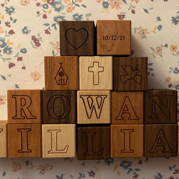 BAPTISM NAME BLOCKS - Personalized Baby or Child's Christening or ...