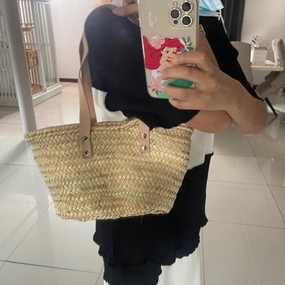Straw Beach Bag With Leather Strap Straw Backpack Hipster - Etsy