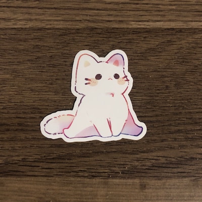 Sitting Kitty Vinyl Sticker/ Laptop Stickers/ Cute Stickers - Etsy