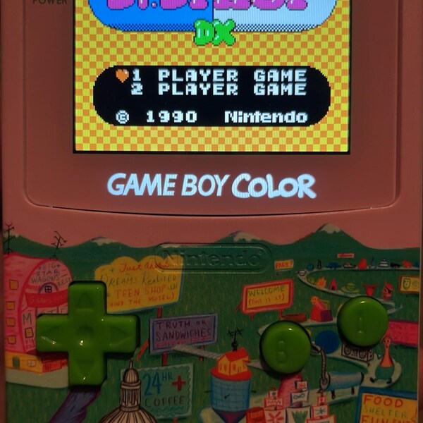 Custom BACKLIT Nintendo Gameboy Color Princess PEACH and Free Game With ...