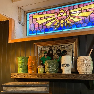 Pair of Witco Style Carved Wood Tiki Mug Shelves - Etsy