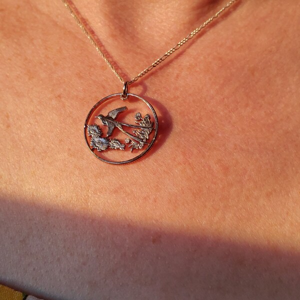 Irish Red Deer Pendant, Irish 1 Pound Coin, Cut Coin Jewelry, Irish ...