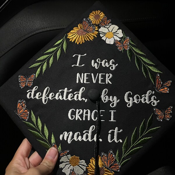 Embroidered Monarch Butterfly Grad Cap Topper | Graduation Cap Topper ...