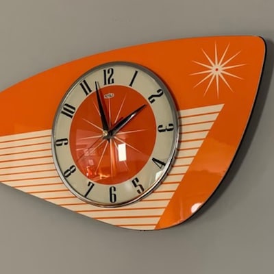 Large 27 Inch Hand Made Mid Century Style Starburst Sunburst Clock by ...