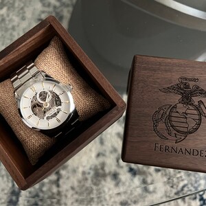 Square Walnut Watch Gift Box & Pillow Only watch NOT Included Apple ...