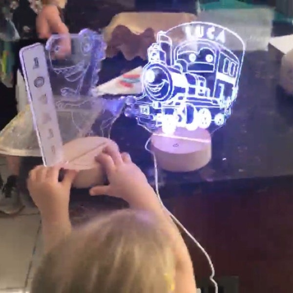 Locomotive Train Night Light, Multi-colored LED Choo Choo Lamp, Nursery ...