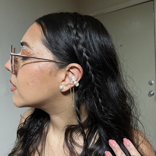 Genuine Pearl Ear Cuffs. Streetwear Earrings. Simple Ear Cuff. Ear Cuff ...
