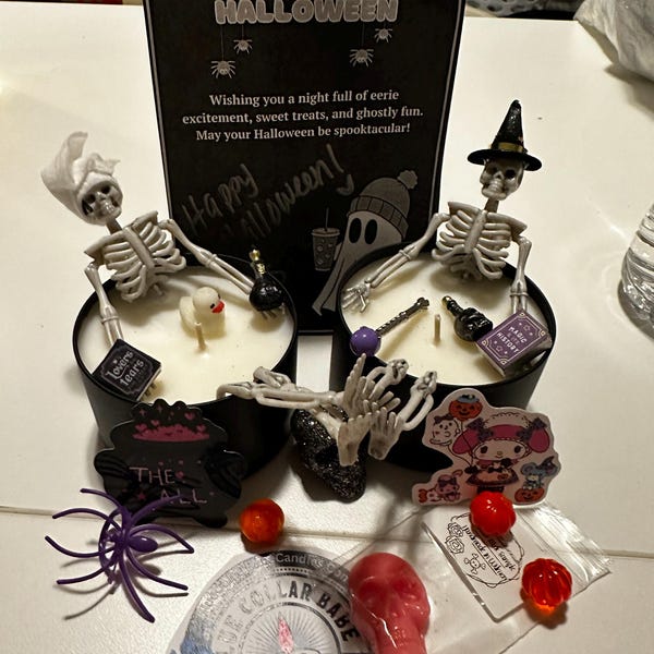 Soaking My Skeleton Bones Skeleton Candle Bath Halloween Decor Soy ...